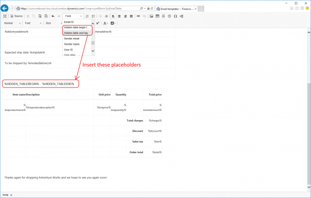 Improved Email Templates - Creating Email Body with Dynamic Table