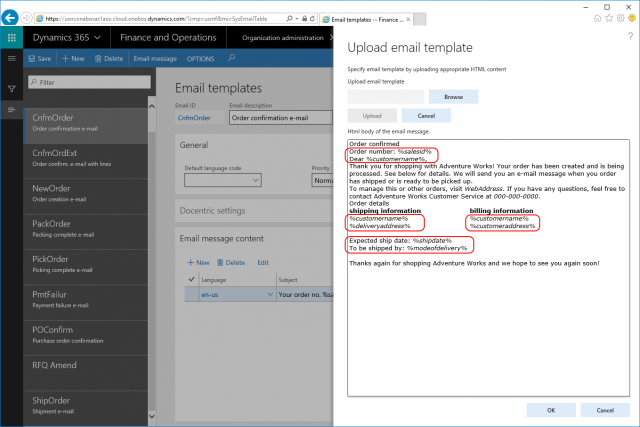 Improved Email Templates in D365FO - Docentric AX