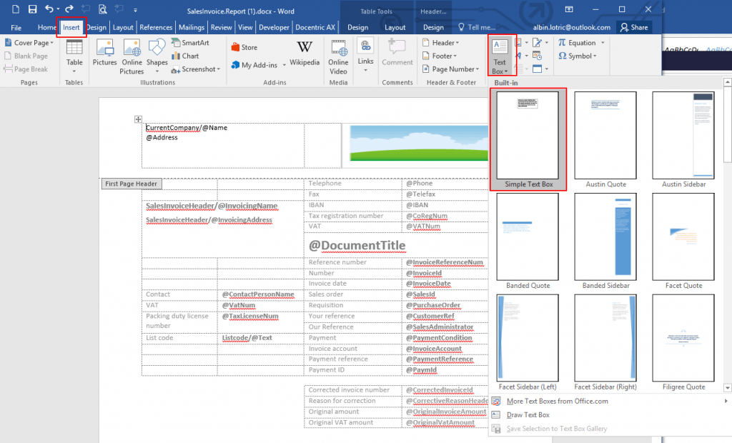 Add dynamic watermark to your reports in D365FO - Docentric AX