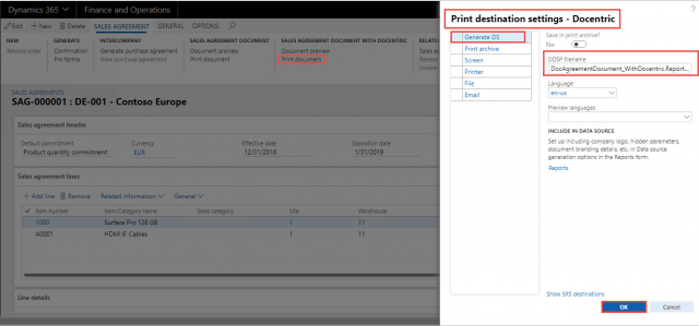 Create a new custom report in D365FO using Docentric