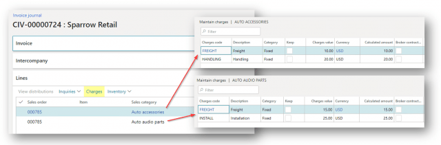 Add Charges to Sales Invoice Lines through ER