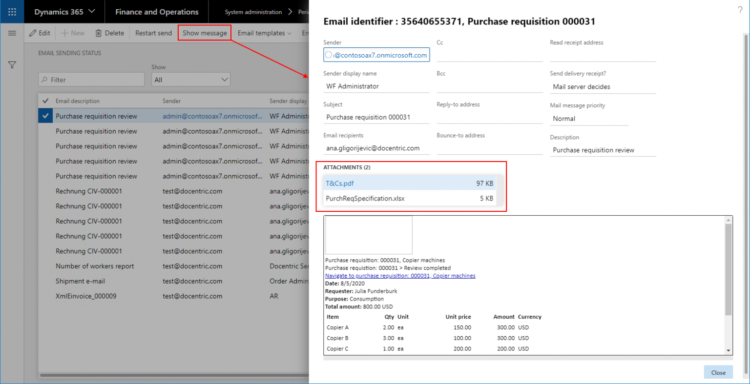 Send Workflow Email Notifications With Attachments In D365fo Docentric Ax