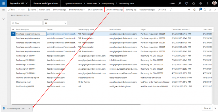 Send Workflow Email Notifications with Attachments in D365FO - Docentric AX