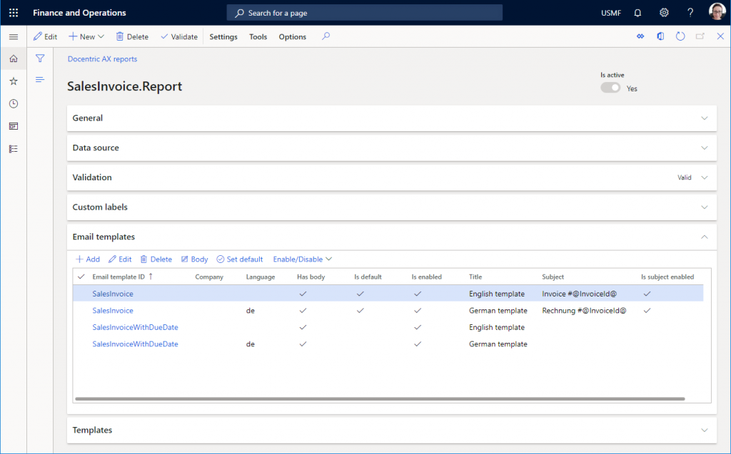 Report Emailing Capabilities - Docentric AX