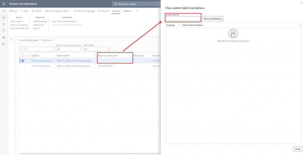User Defined Labels Docentric Ax 
