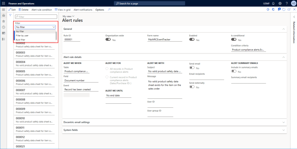 Improved Alert Rules - Docentric AX