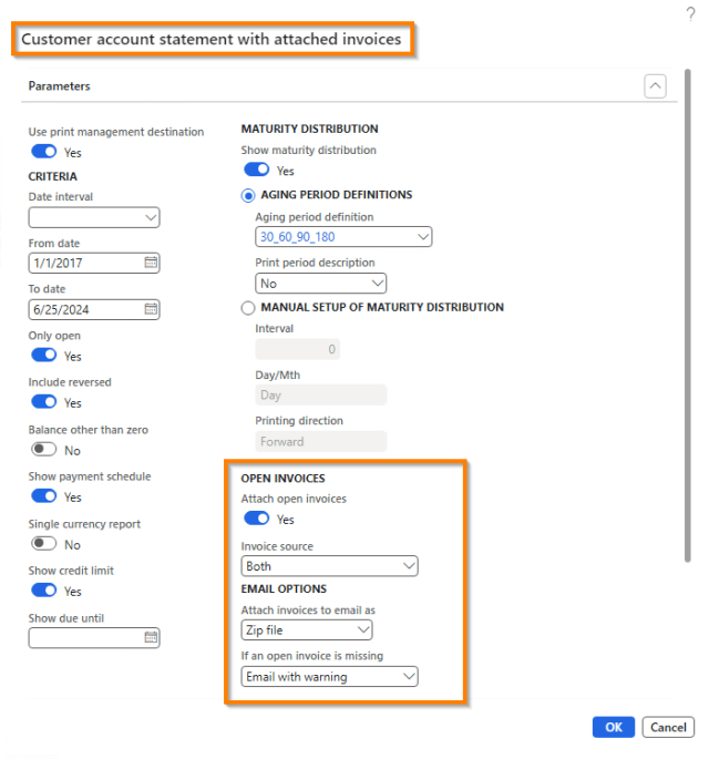Send Customer Account Statements with Open Invoices in D365FO